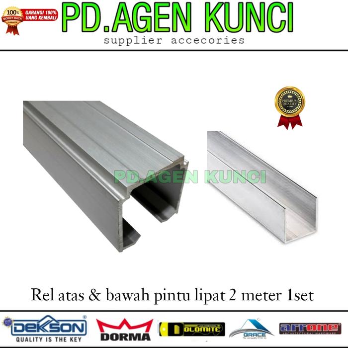 Jual rel pintu lipat atas bawah HD 200 rel pintu folding 1set top ...