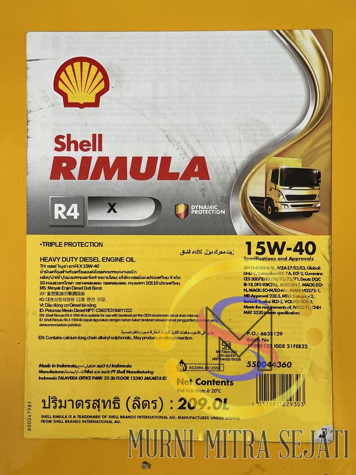 Jual Shell Rimula R4 X Oli Diesel SAE 15W-40 R4X R 4X 15W40 Eceran Ecer ...