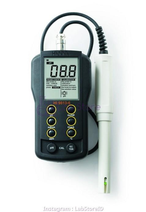 Jual Portable pH/EC/TDS/Temperature Meter Hanna HI9813-61 HI 9813-61 ...