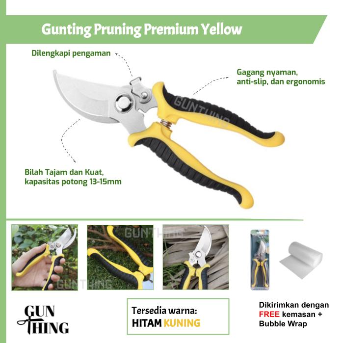 Jual Gunting Pruning Kuning Hitam - Tanaman, Stek, Ranting, Bonsai ...