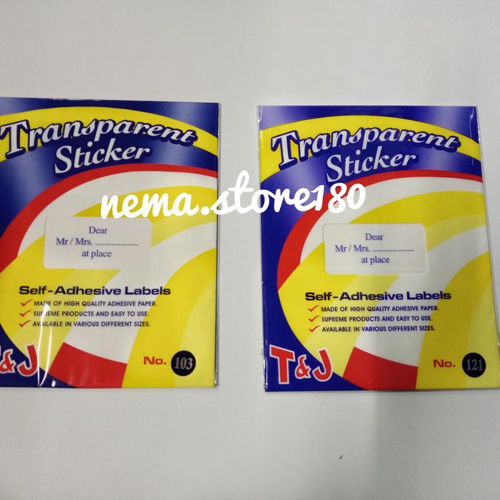Jual STIKER LABEL UNDANGAN TRANSPARAN TOM & JERRY 103/LABEL NAMA - 121 ...