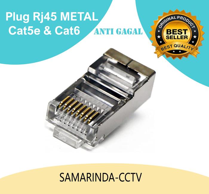 Jual Connector RJ45 GIGABIT METAL ANTI GAGAL Cat5e & Cat6 High Quality ...