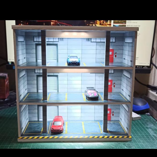 Jual DIORAMA GARASI 1/64 GARASI Concrete Texture With LED n Cover ...