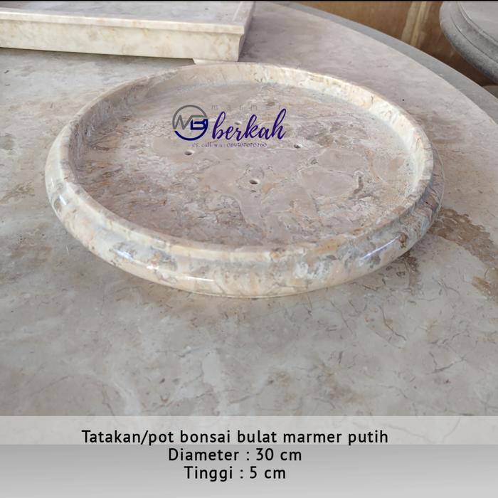 Jual Tatakan pot bulat bahan batu marmer atas bawah halus dan kilap ...