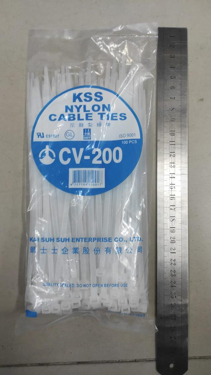 Jual Kabel Ties KSS CV-200 5 x 20cm (4.8mmx200) Hitam Putih ready murah - Putih - Jakarta Pusat ...