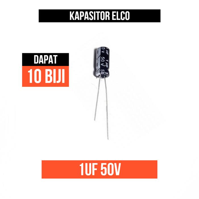 Jual Kapasitor Elco Capacitor 1uf 1u f 1 uf 50V 50 V Volt Elektrolit 10 pcs - Kota Surabaya ...