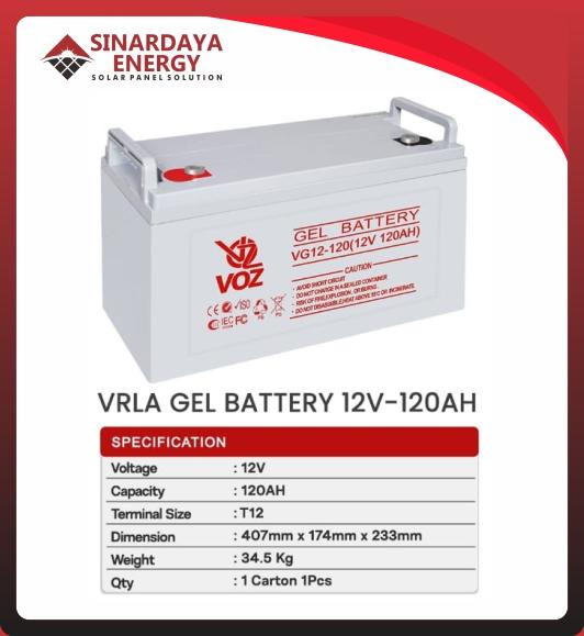 Jual Baterai VRLA Gel 12V 120Ah| Baterai Solar Panel | Baterai Tenaga ...