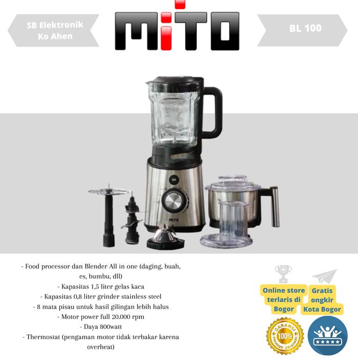 Jual MITO BL100 Blender dan Food Processor BL 100 BL-100 - Kota Bogor ...