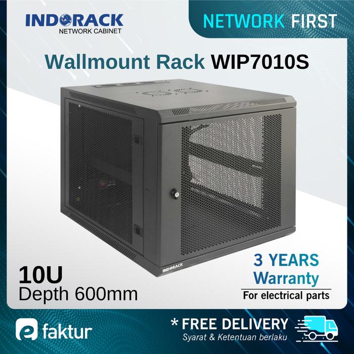 Jual WIP7010S Indorack Wallmount Rack 10U Depth 700mm Single Perforated ...