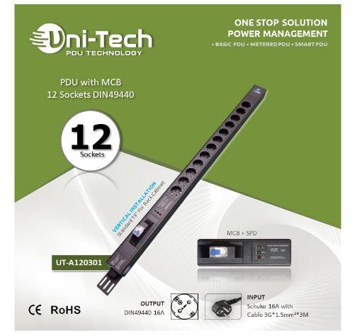 Jual Power Distribution Unit PDU 12 Holes Germany Type with MCB ...