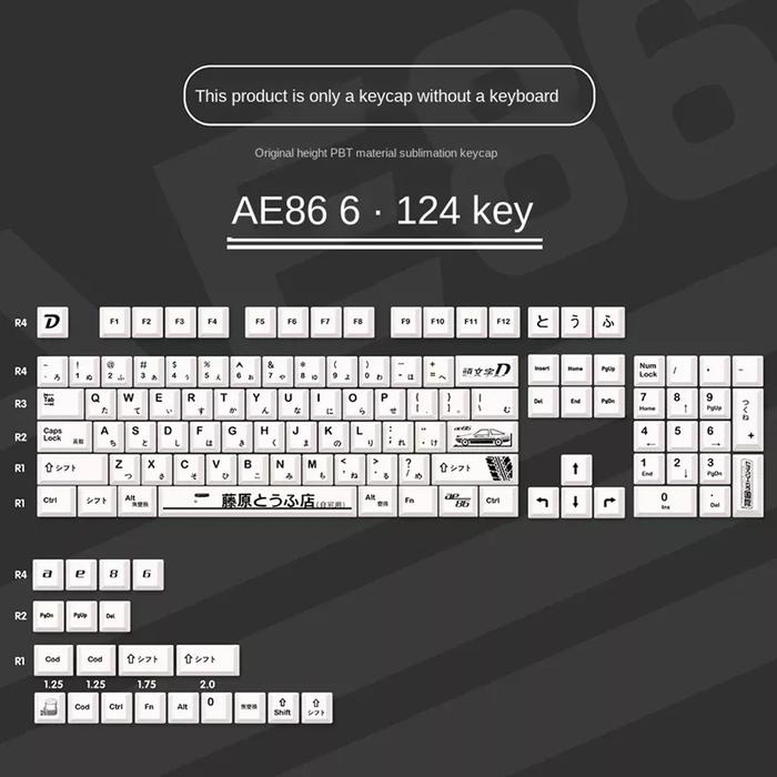Jual Keycaps Cherry Initial D AE86 124 Keys For Mechanical Keyboard PBT ...