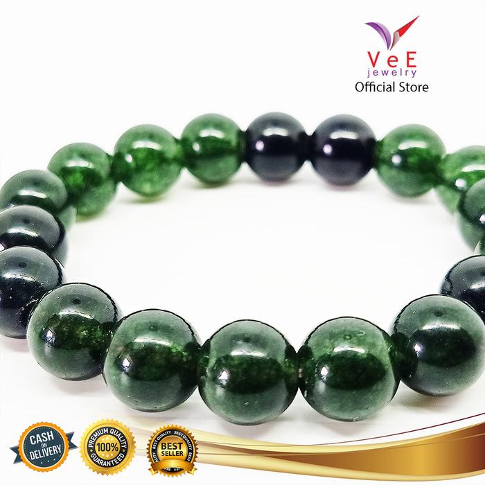 Promo Gelang Batu Giok Burma Asli 10mm Hijau Tua - VeE Bracelet Batu ...