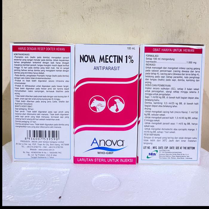 Jual NOVA MECTIN 1% 100 ml (obat gudig dan antiparasit) - Kota Bogor ...