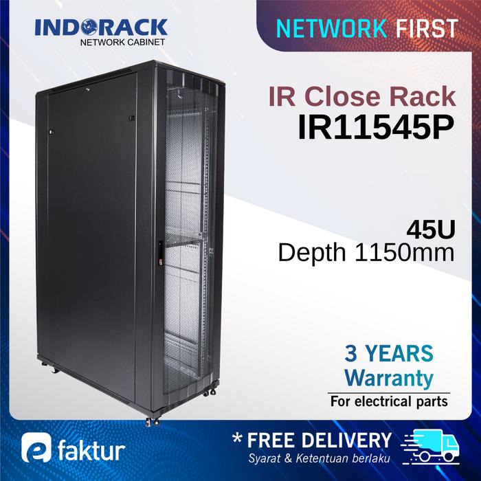 Jual IR11545P Indorack Close Rack 45U Depth 1150mm Perforated Rak ...