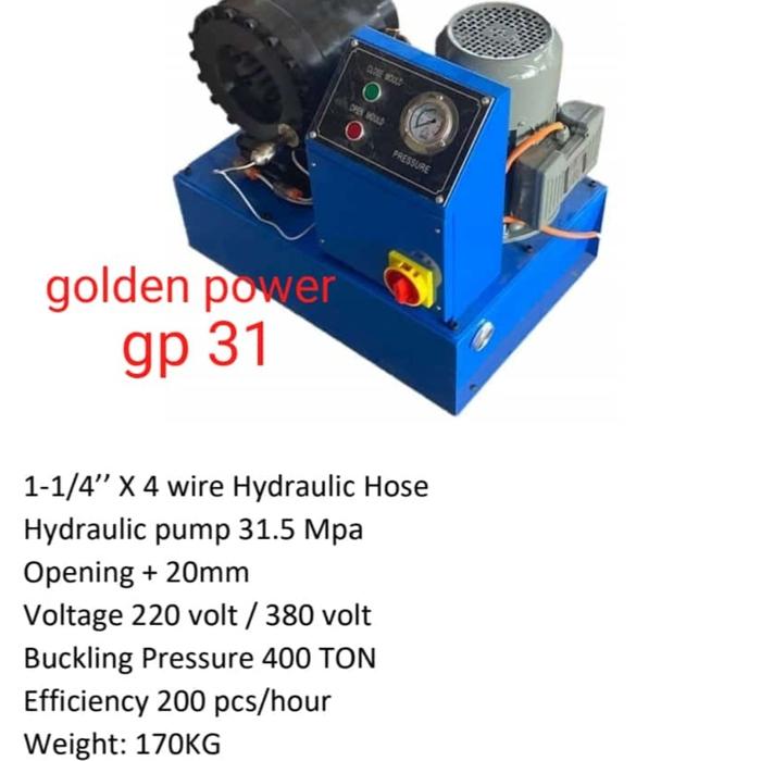 Jual MESIN PRES HOSE SELANG HIDRAULIC GP31//MESIN CRIMPING - Kota ...