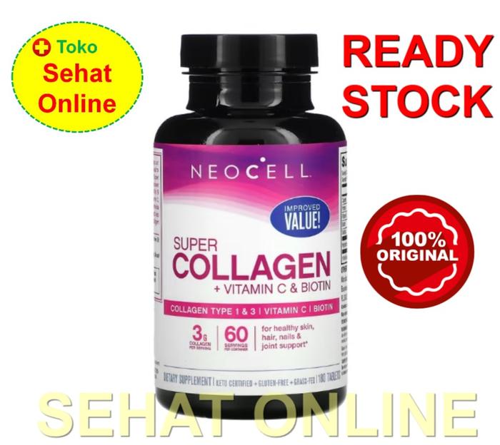 Jual Neocell Super Collagen + Vitamin C & Biotin 180 Tablets - Kota ...