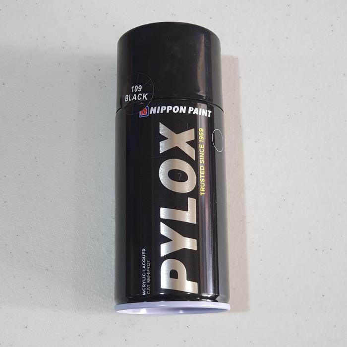 Jual pylox nippon paint black 109 hitam metalik / cat semprot / pilox ...