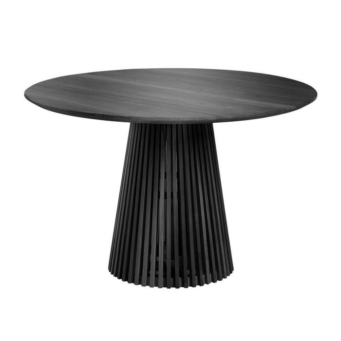 Jual Meja Makan Bundar Minimalis Jati Slat Dining Table Aesthetic - Kab ...