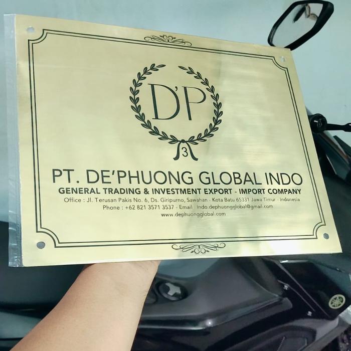 Jual cetak papan nama plat kuningan free design - Jakarta Selatan ...