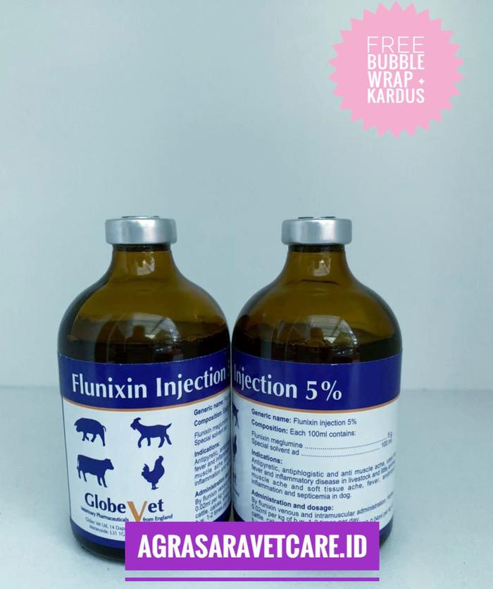 Jual FLUNIXIN 5% 100 ML - FLUNIXIN GLOBE VET 100 ML ANTIINFLAM ...
