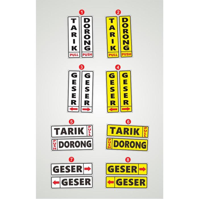 Jual sign stiker tarik / dorong / pull / push sticker / custome - Kota ...