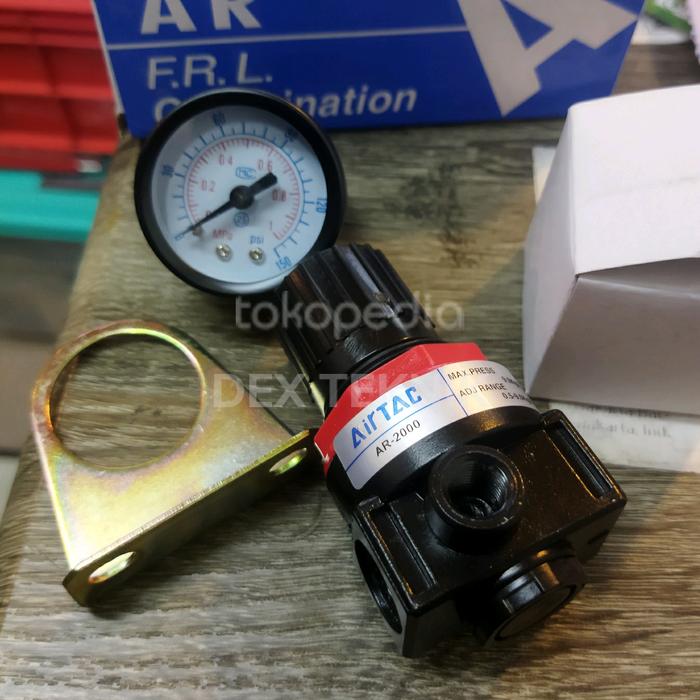 Jual Regulator angin AIRTAC KODE: AR2000-02 Black. Drat 1/4”. Press. 9 ...