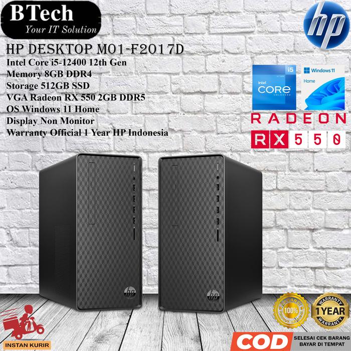 Jual PC HP Desktop M01-F2017D Core i5-12400 8GB 512GB SSD W11H VGA 2GB 1YR - Jakarta Pusat ...