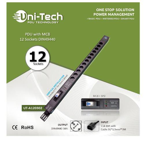 Jual Power Distribution Unit PDU 12 Holes Germany Type with MCB ...