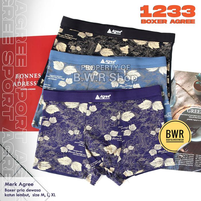 Jual [ 3pc ] CD BOXER AGREE SPORT 1232 / Celana Dalam Pria Boxer Motif ...
