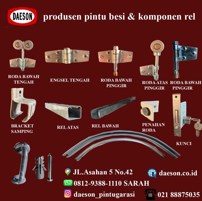 Jual PAKET KOMPONEN REL PINTU GARASI KAYU,BESI,HOLLO 6 DAUN TIKUNG 2 SS ...