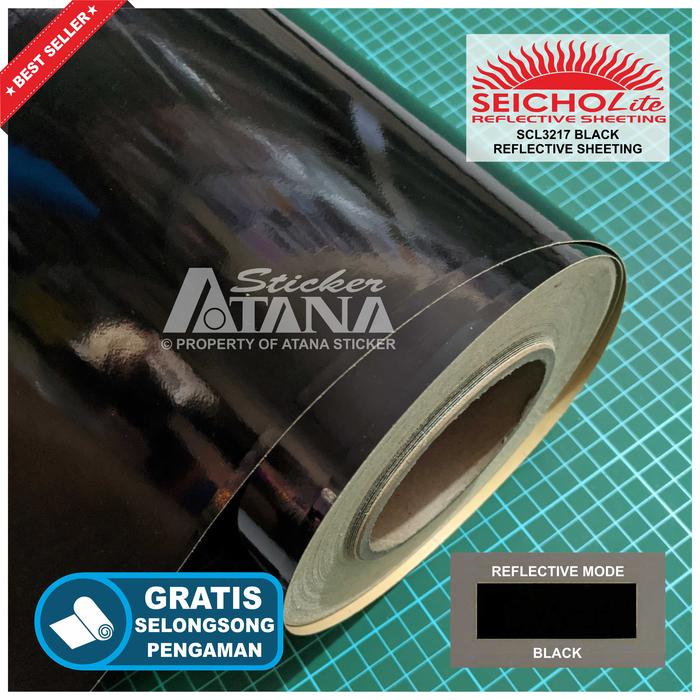 Jual Bahan Cutting Stiker Hitam Skotlet Reflektif Fosfor Cahaya Nyala ...