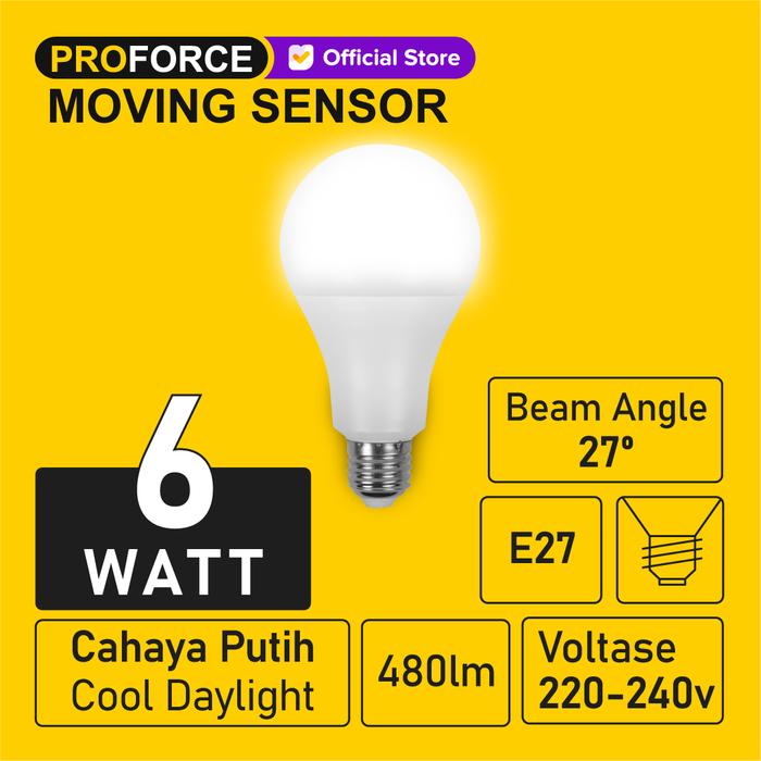 Jual Lampu LED Sensor Gerak / Motion Proforce Moving Sensor 6 Watt 480 ...
