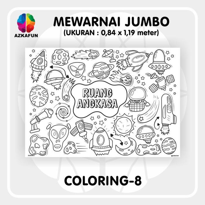 Jual Kertas Mewarnai Jumbo RUANG ANGKASA - mewarnai besar - Giant ...