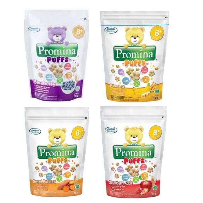 Jual Promina puffs Blueberry Banana Strawberry 15g - Pisang, 15gr ...