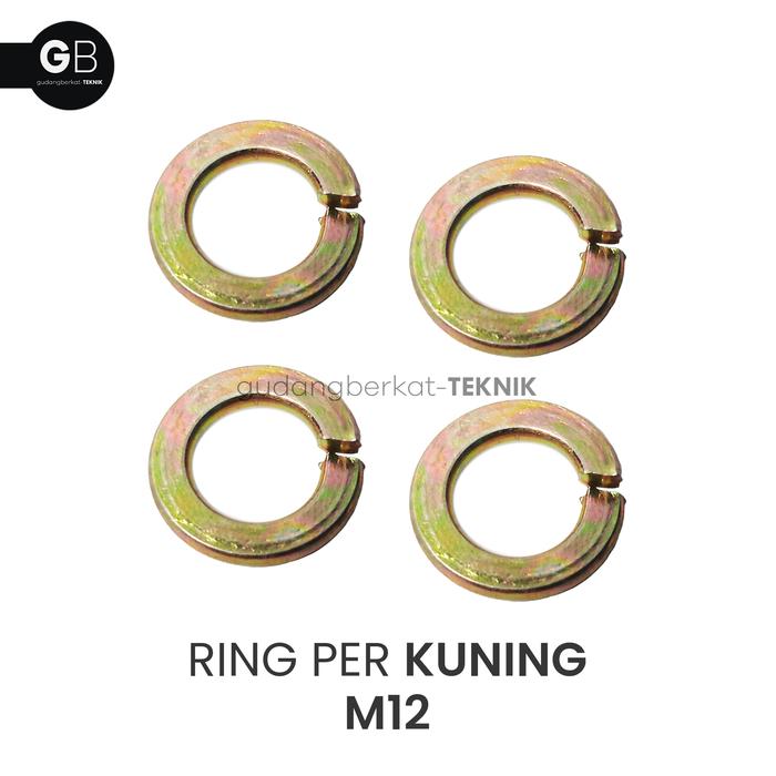 Jual RING PER M12 PUTIH KUNING / SPRING WASHER / RING VER 12MM GALVANIS ...