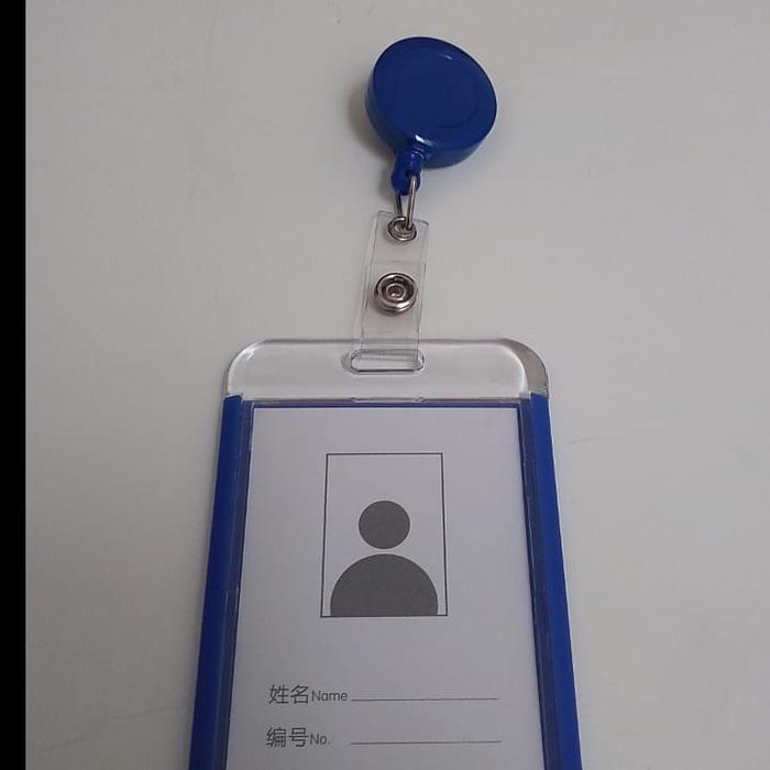 Jual NAME TAG / ID CARD HOLDER ACRYLIC + YOYO - biru+yoyo biru ...