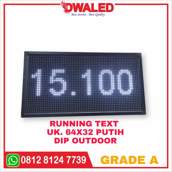 Jual Running Text 64 x 32 P10 Putih Dip Outdoor Bisa utk totem SPBU ...