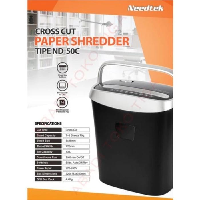 Jual NEEDTEK ND-50C Cross Cut Mesin - Penghancur Kertas Paper Shredder ...