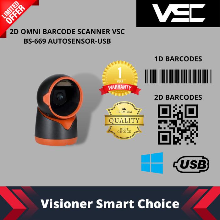 Promo 2D OMNI BARCODE SCANNER VSC BS-669 (QR CODE/PDF417/EFAKTUR ...