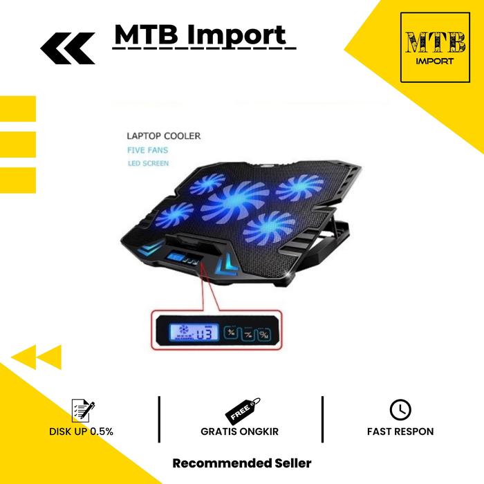 Jual Cooler macbook pro macbook air Cooling Pad Laptop 5 Kipas Black ...