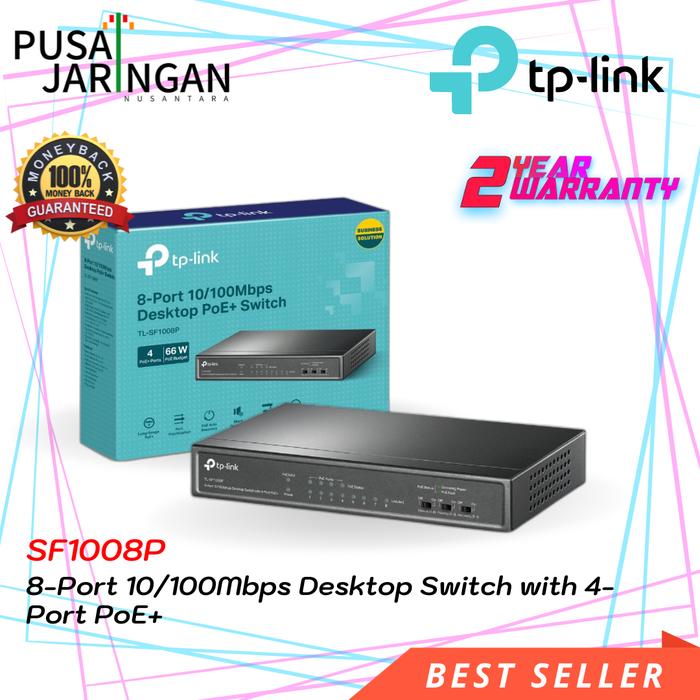 Jual TP-LINK TL-SF1008P 8-Port 10/100Mbps Desktop Switch With 4-Port ...