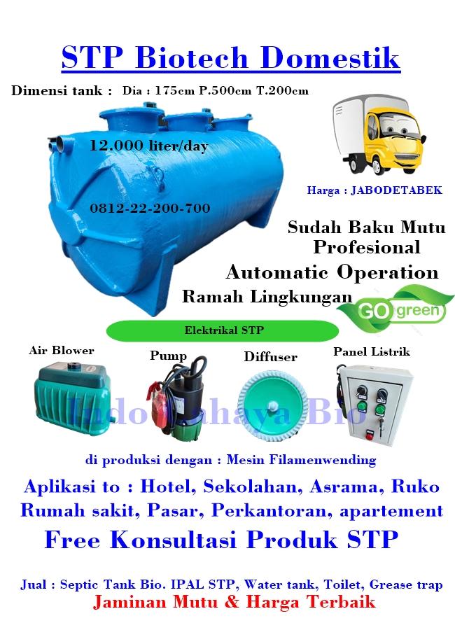 Jual septic tank stp biotech bioindo 12 kubik per hari, ipal bioindo ...
