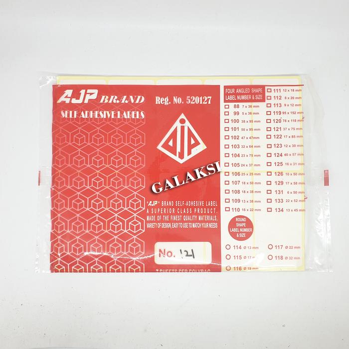 Jual LABEL STICKER / SELF ADHESIVE LABEL AJP NO. 121 POLOS - Kota Makassar - GALAKSI ATK | Tokopedia