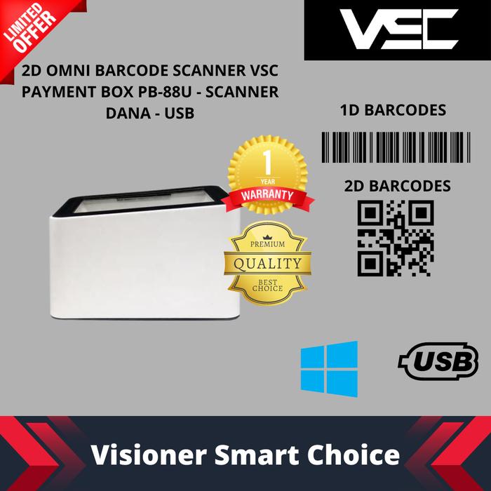 Promo 2D OMNI BARCODE SCANNER VSC PAYMENT BOX PB-88U - SCANNER DANA ...