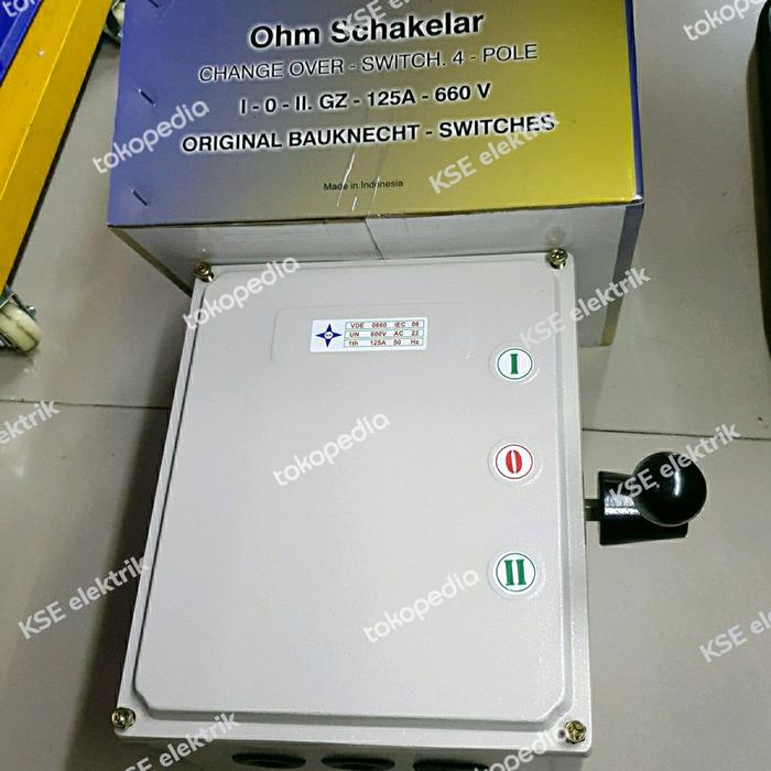Jual ohm saklar nk 4pole 125a/660v(I-0-II) side knife(model pisau)type ...