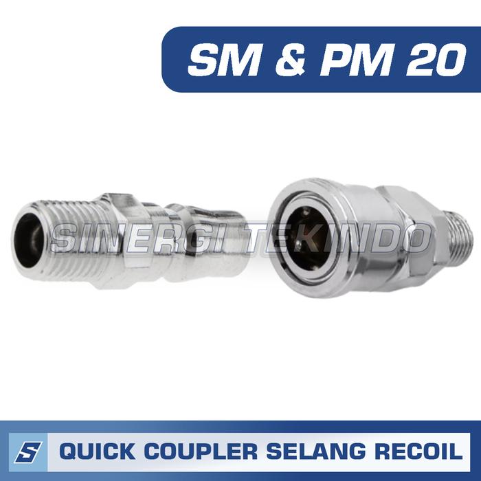 Jual Quick Coupler SM20 + PM20 Sambungan Selang Kompresor Recoil Cuk ...