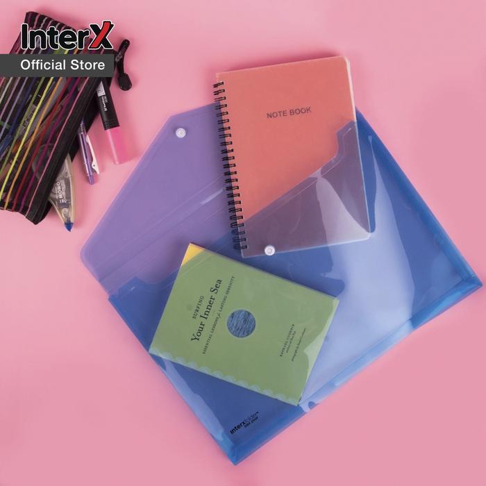 Jual Inter X Map Kancing Plastik Folio Fc With Spine Isi (12 Pcs) Di ...