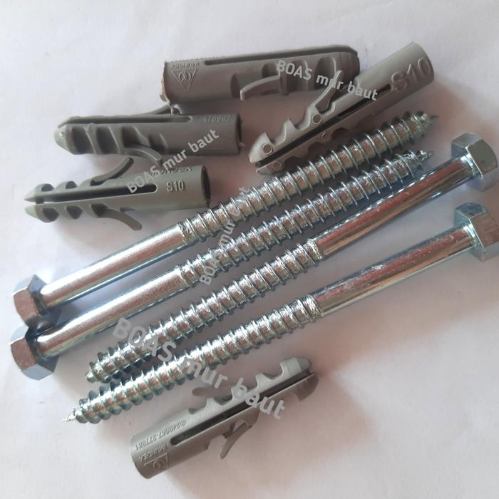 Jual Fisher S10 Baut tembok 10cm Kunci 12 isi 10pcs dex 5/16x4 boas ...