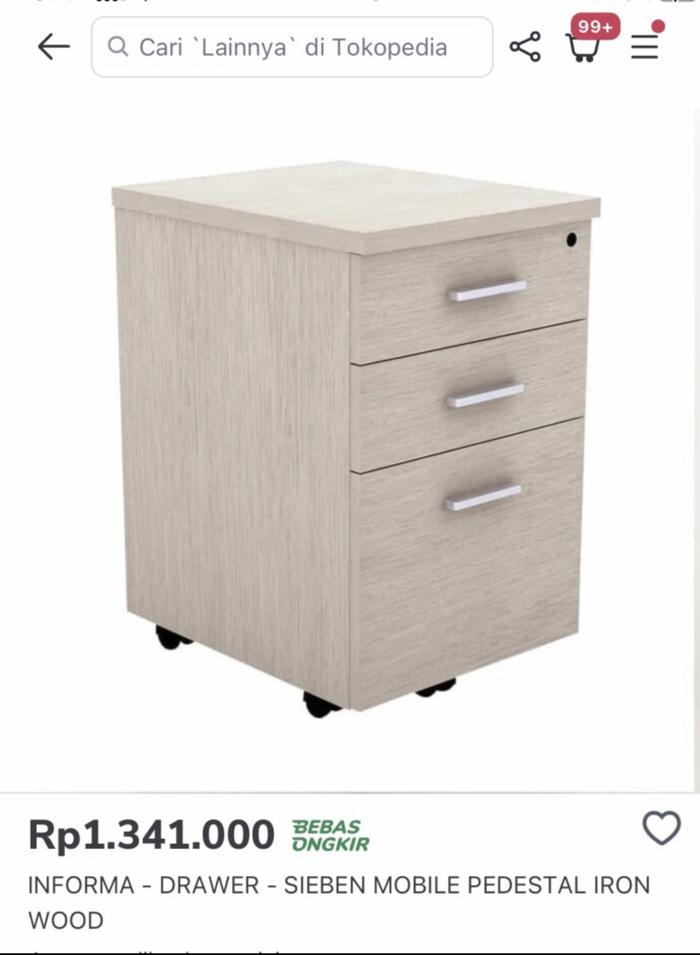 Jual Laci Dorong INFORMA SIEBEN MOBILE PEDESTAL minimalis 40x49,Tinggi ...