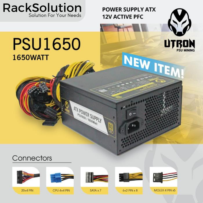 Jual Mining PSU 1650W Utron Mining Power Supply 1650 Watt 12V Active ...